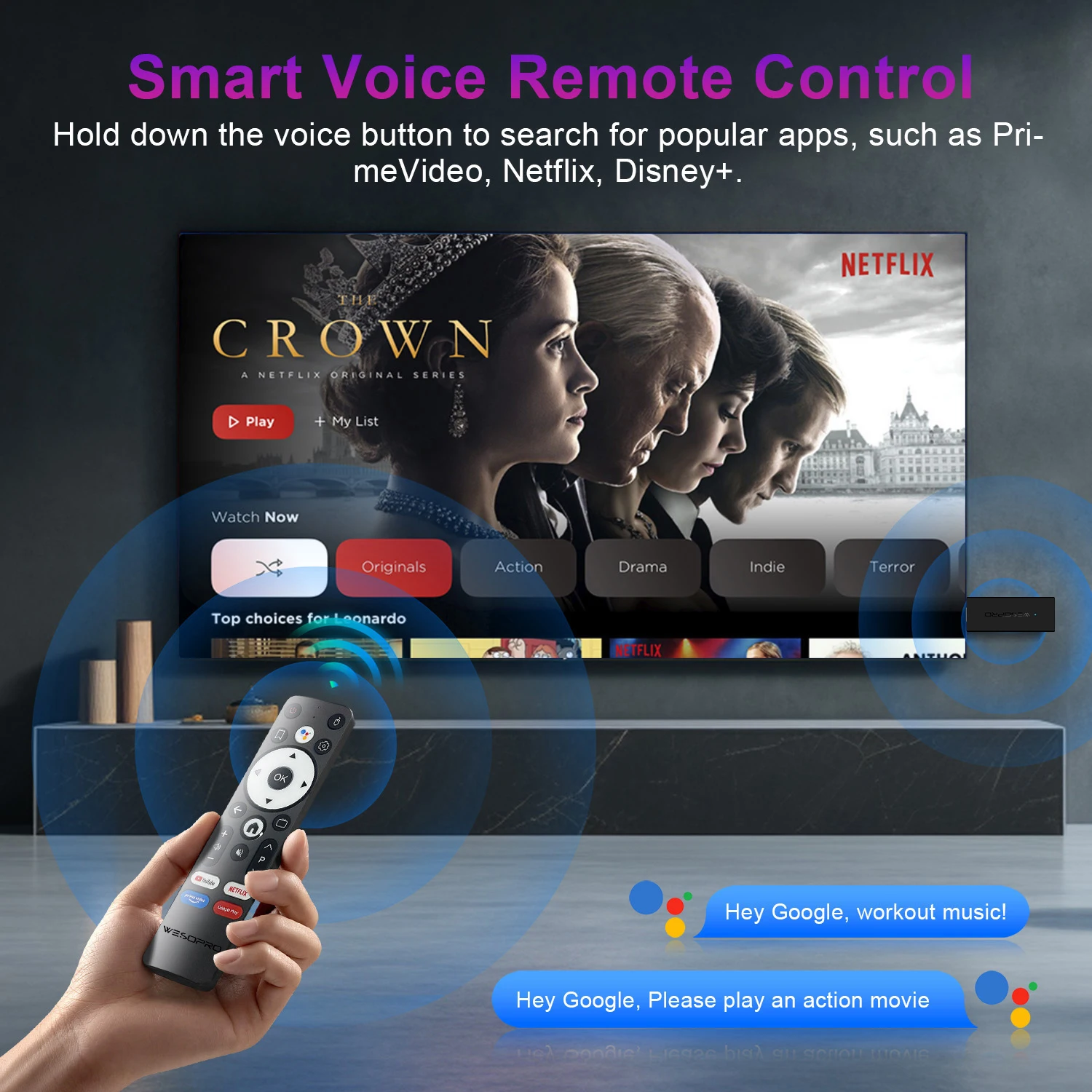 WESOPRO Android TV Stick G2 MAX IPTV Dongle 4K Streaming Media Player ...